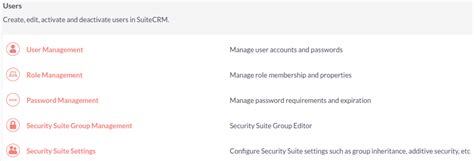 Users Suitecrm Documentation