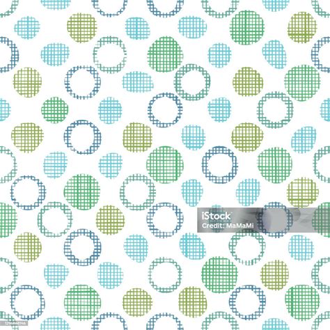 거품과 점으로 직물 질감을 짠 낙서 직물의 매끄러운 패턴 반복 린넨 또는 면 질감 파스텔 블루와 그린 컬러 0명에 대한 스톡 벡터 아트 및 기타 이미지 Istock