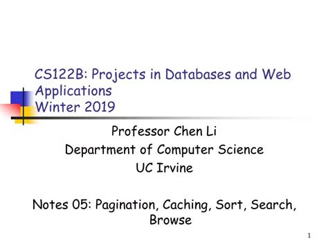 Ppt Cs122b Projects In Databases And Web Applications Winter 201 9
