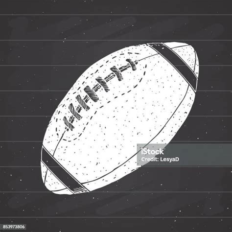 미식 축구 럭비 공 손 그려진된 그런 지 질감 스케치 칠판 배경 벡터 일러스트 레이 션 가죽에 대한 스톡 벡터 아트 및 기타 이미지 가죽 경쟁 골 스포츠 장비