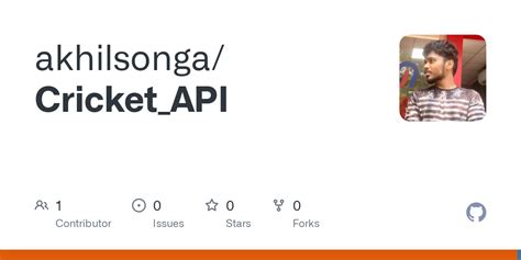 GitHub Akhilsonga Cricket API
