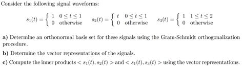 Solved Consider The Following Signal Waveforms Chegg
