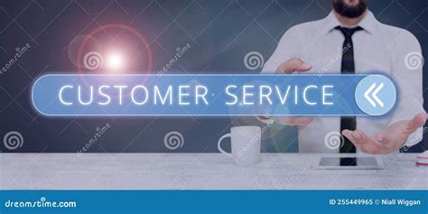 Sign Displaying Customer Serviceprocess Of Ensuring Client Satisfaction With Product Business
