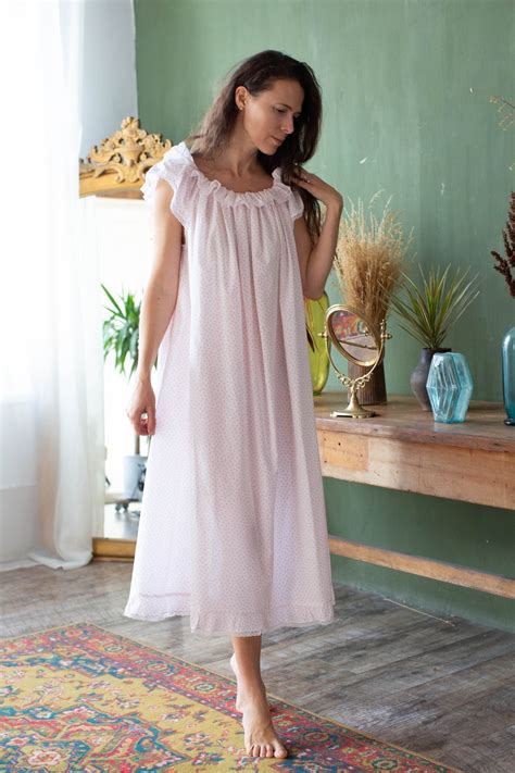 Women Cotton Nightgown Cotton Nightdress Natural Nightwear Women