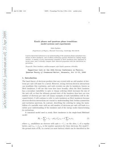 Exotic Phases And Quantum Phase Transitions Harvard University