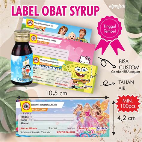 Jual Etiket Obat Syrup Label Obat Syrup Stiker Label Obat Etiket Obat