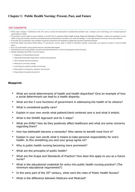 Community Chapter 1 Blueprint Chapter 1 Public Health Nursing Present Past And Future