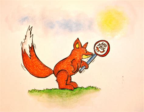 Иллюстрация Недовольный лис в стиле детский