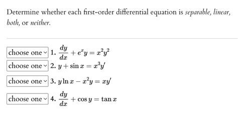 Solved Determine Whether Each First Order Differential