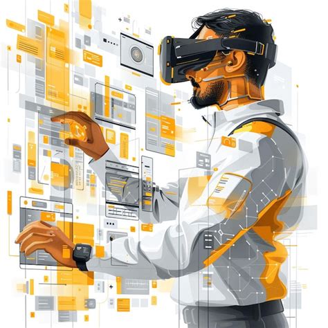 Developer Cybersecurity Analyst In A Smart Mobility Vector Background