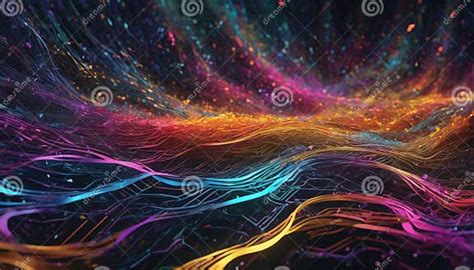 An Abstract Representation Of Data Flowing Through A Digital Network Stock Illustration