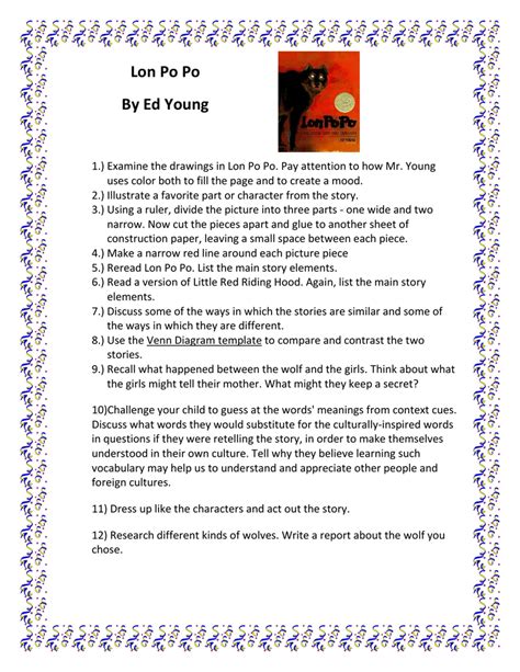 Lon Po Po By Ed Young Ioasarris Sites Sch Gr Worksheets Library