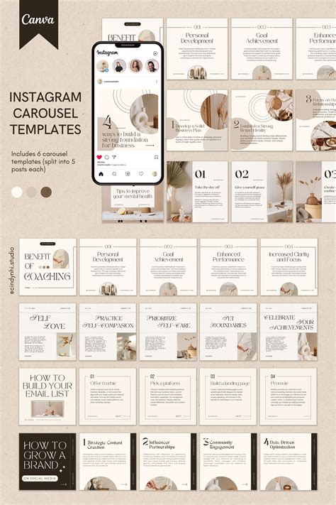 Aesthetic Stunning Instagram Carousels Templates Canva Design Social