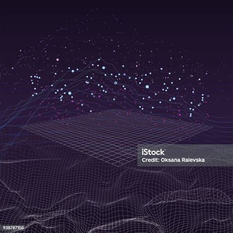 큰 데이터 스트림 미래 Infographic 디지털 사이버 표면에 양자 컴퓨팅 암호화 최신 유행 기술 Infographic입니다 3d Bigdata 시각화입니다 추상 시각적