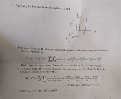 solved a rectangular box has sides of lengths a b ﻿and