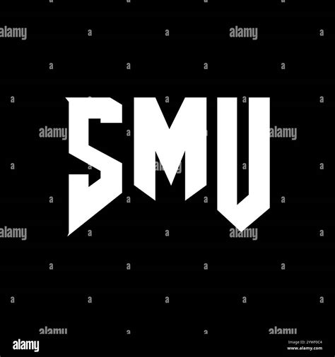 SMU Letter Logo Design For Technology Company SMU Logo Design Black And White Color Combination