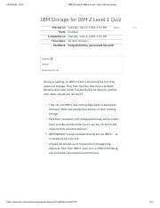 IBM Storage For IBM Z Level Quiz Review Key Insights Course Hero