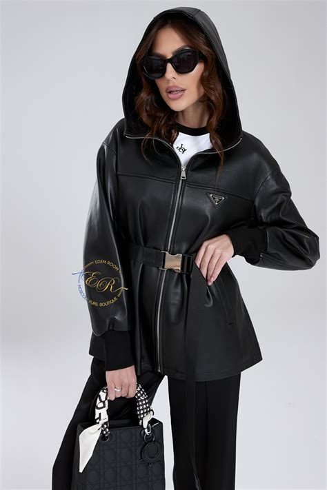 Купить кожаную куртку с купюшоном в интернет магазине | Артикул: MD ...