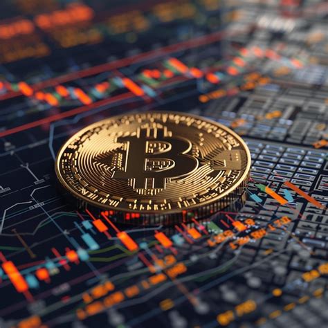 Premium Photo A Close Up Of A Bitcoin On A Computer Screen With A Stock Chart In The