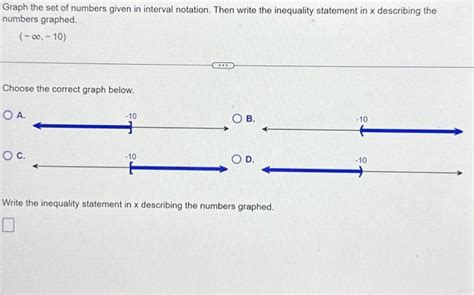 Solved Graph The Set Of Numbers Given In Interval Notation