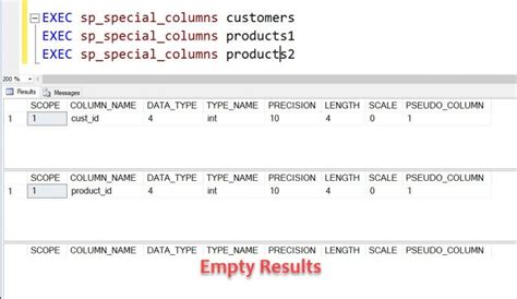 Sql Server How To Find Unique Key Columns Spspecialcolumns Sql