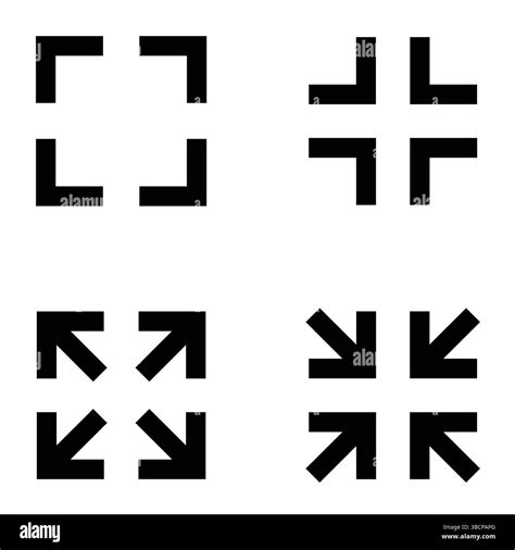 Collection Of Full Screen And Exit Full Screen Icons Arrow Mark Icons