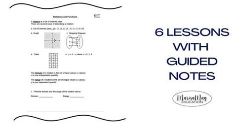 algebra quadratic functions notes and worksheets bundle 6 lessons w