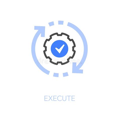 Simple Visualised Execute Icon Symbol Stock Vector Illustration Of