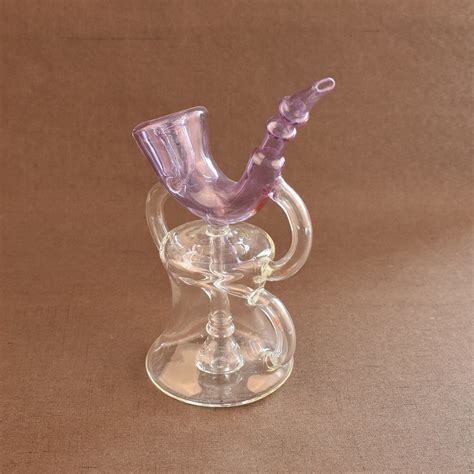 Handmade Black Colors Studenglass Tall Glass Oil Buner Hookah Shisha