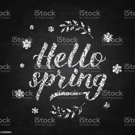 그런 지 비문 안녕하세요 칠판 배경에서 봄 영감을 인용 합니다 계절 타이 포 그래피 포스터입니다 핸드 레터링 벡터 일러스트입니다 배너 전단지 배지 대 한 서식 파일을 편집