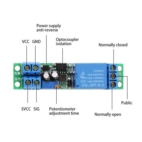 DC V Switch Delay Relay Module With Adjustable Delay Time Second Signal Triggering Switch