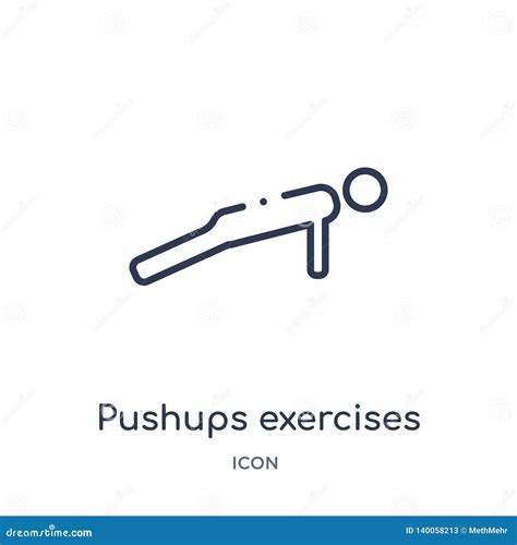 Linear Pushups Exercises Icon From Gym And Fitness Outline Collection Thin Line Pushups