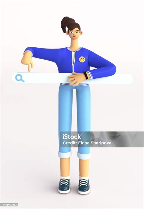 검색 창을 들고 있는 여자 정보 개념을 연구 연구 및 찾습니다 흰색 배경에 3d 렌더링 그림 건강관리와 의술에 대한 스톡 사진 및 기타 이미지 Istock