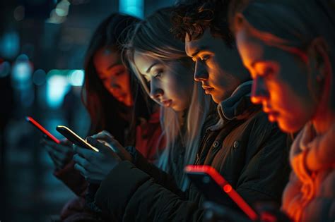 view of people addicted to their smartphone looking and scrolling