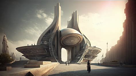 Urban Alien Building Science And Technology Background City Opposite