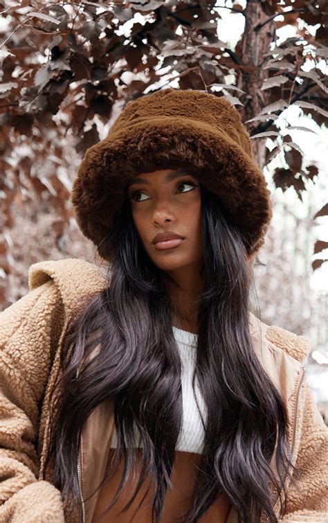 Chocolate Soft Faux Fur Oversized Hat Accessories Plt