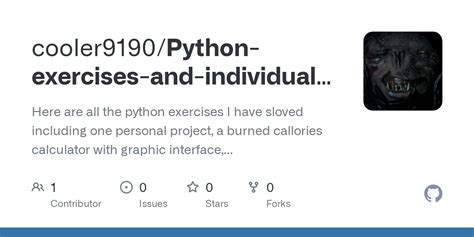 GitHub Cooler Python Exercises And Individual Project Here Are All The Python Exercises I