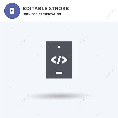 Flat Code Icon Isolated On White Background Technology Business Smartphone Vector Technology