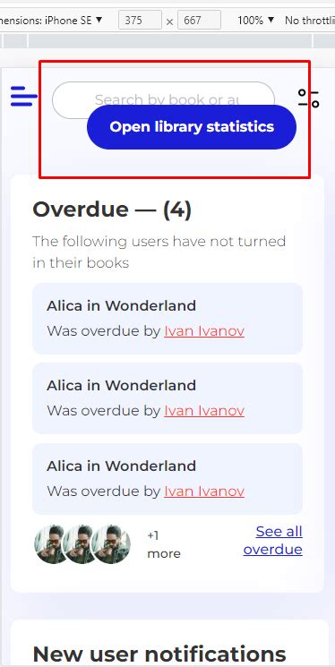 🐞 Mobile Open Library Statistics Button Overlays Search Field · Issue 272 · Mimirlibrary