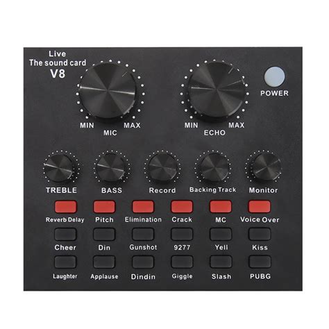 V8 Sound Card Audio Set Interface External Usb Live Microphone Sound Card Bluetooth Function For