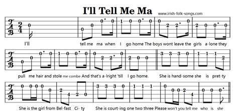 Ill Tell Me Ma Lyrics And Easy Guitar Chords By The Dubliners Irish