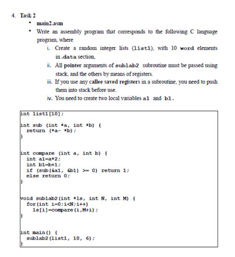 Solved Write An Assembly Program That Corresponds To The