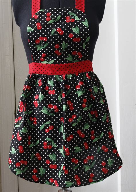 Apron For Women Retro Apron For Women Retro Cherry Apron For Etsy