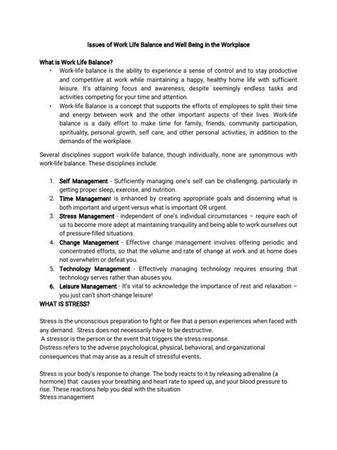 Io Issues Of Worklife And Balance Pdf