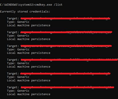 Cmd Delete Credential Manager Stored Credentials At Once Stack Overflow