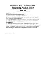 Computer Science Semester Test Open Book Section Course Hero