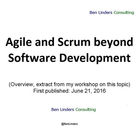 Agile And Scrum Beyond Software Development Ben Linders