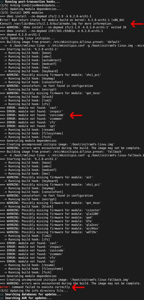When Root On ZFS Breaks On Arch Linux Minus Blog