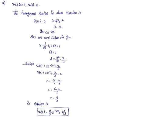 1 Solve The Following ODE S Using The Trial Solution Chegg Com