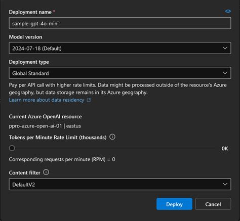 Deploying Gpt4o Mini Model With Global Standard Deployment Type Results In An Error When Using